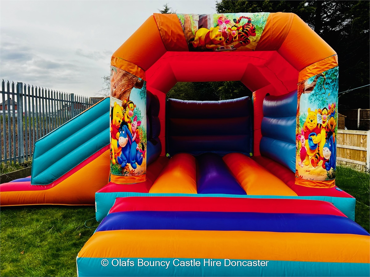 Winnie The Pooh Side Slide & Bounce For Hire In Doncaster, Rotherham,